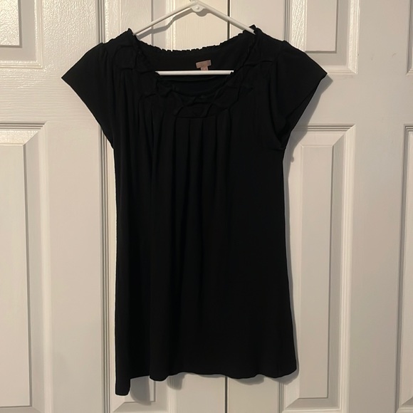Halogen | Tops | Halogen Black Top Detail At Collar | Poshmark